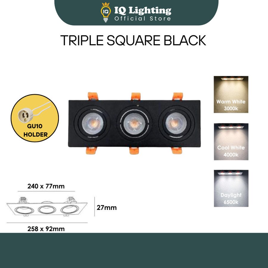 LED Eyeball Casing GU10 Bulb Replaceable Fitting Square Round Downlight ...