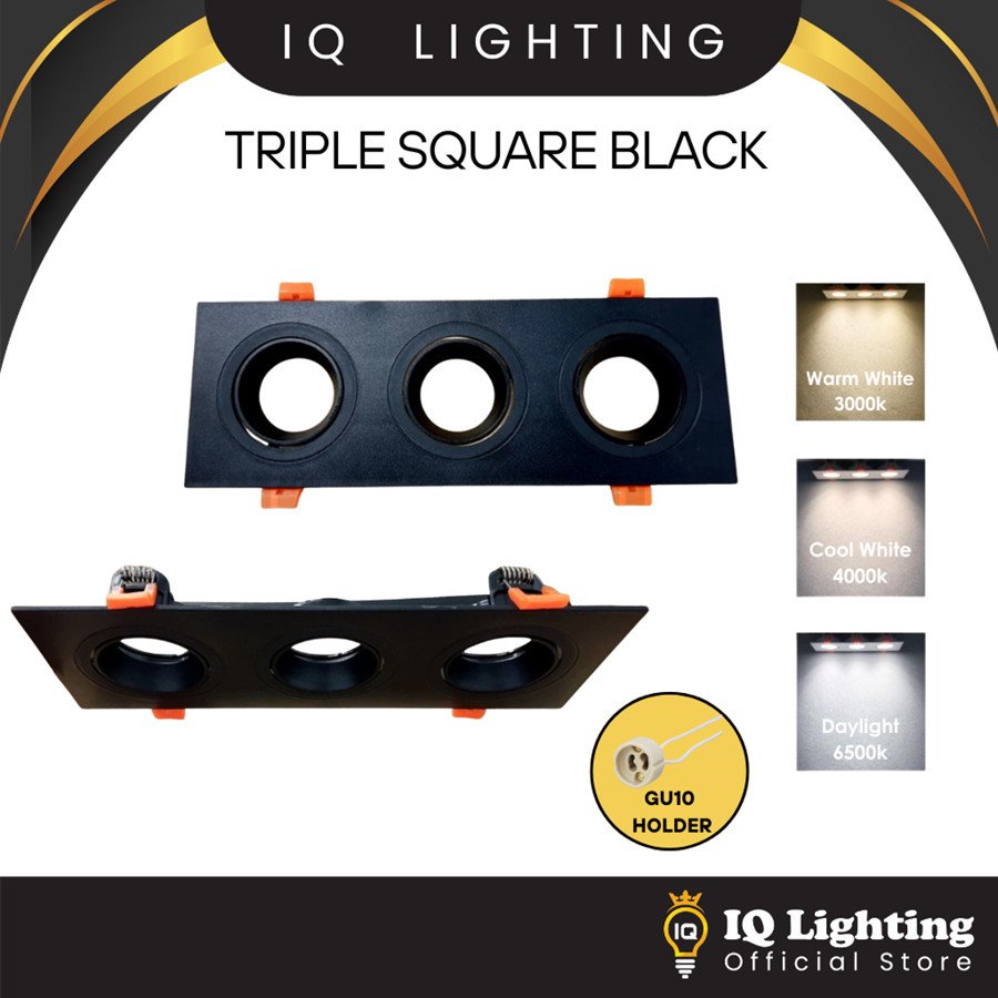 LED Eyeball Casing GU10 Bulb Replaceable Fitting Square Round Downlight ...
