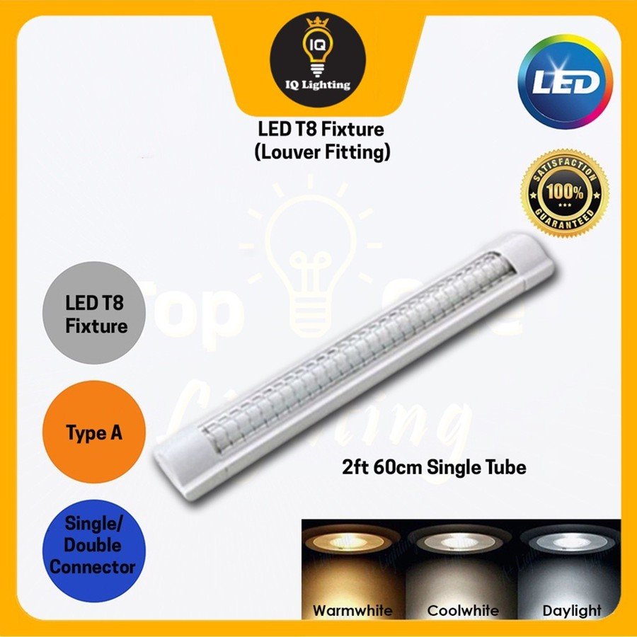 LED T8 Louver Fitting T8 Fitting Single Circuit Double Circuit Frosted ...