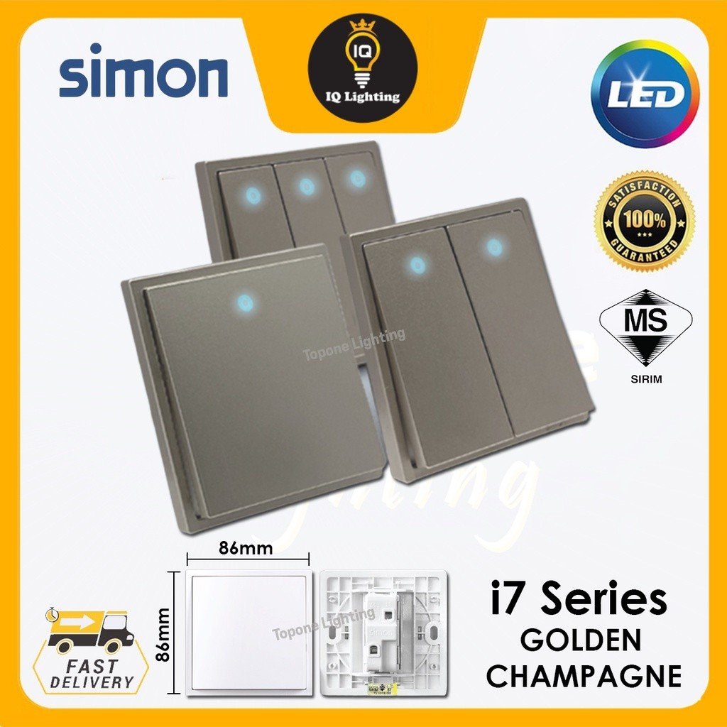 Simon I7 Series LED Switch / Switches & Socket Outlet (GOLDEN CHAMPAGNE ...