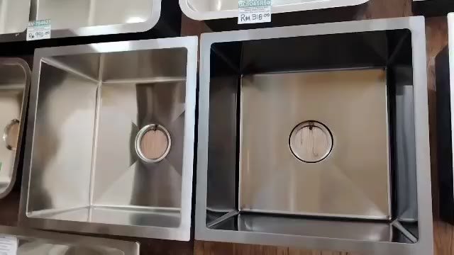 SINK NANO BLACK 304 Stainless Steel Single Sink (600x460mm) Dapur Bowl ...